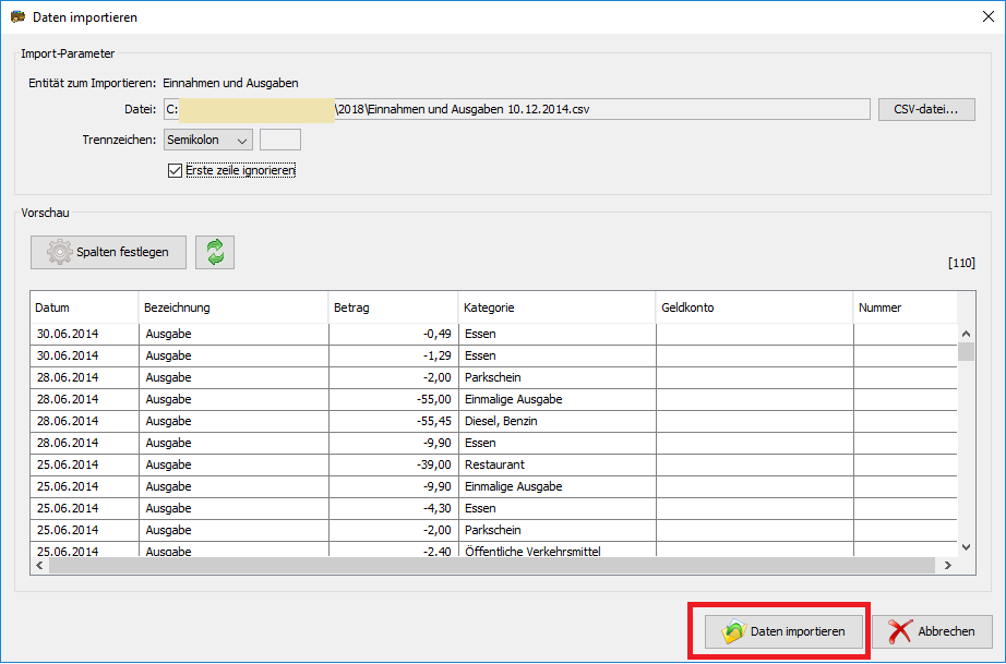Tutorial 2 - Haushaltsbuchhaltung